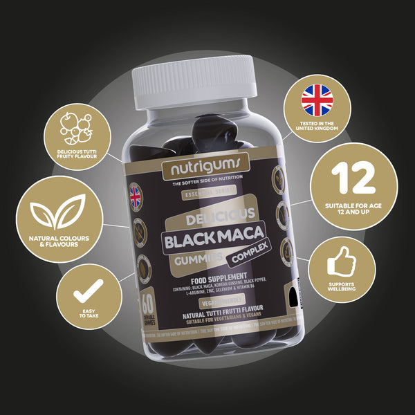 Black Maca Root Complex - Light Spiced Tutti Frutti Flavour - 60 Vegan ...