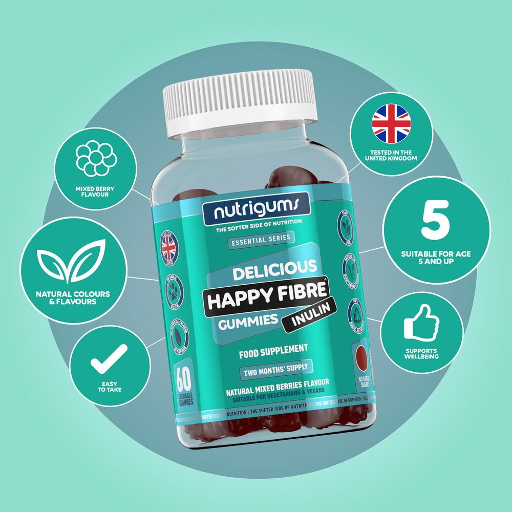 Happy Fibre (Inulin) Chicory Root - 60 Vegan Gummies – Nutrigums ...